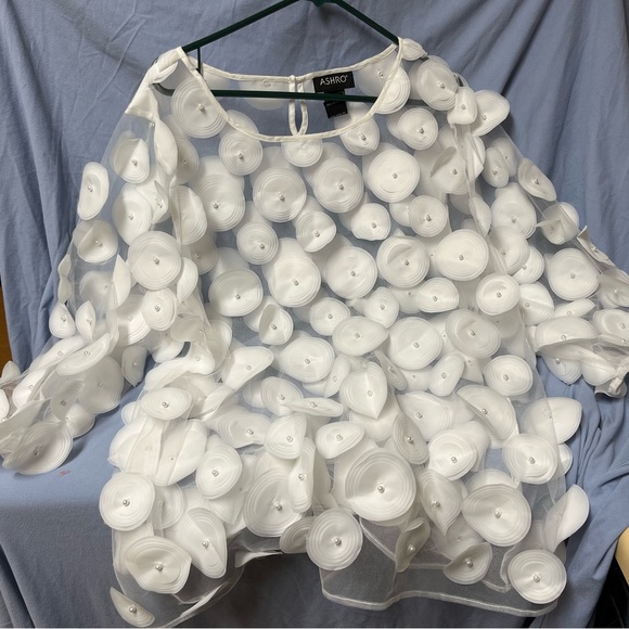 Ashro | Tops | Ashro White Lou Lou Top X | Poshmark